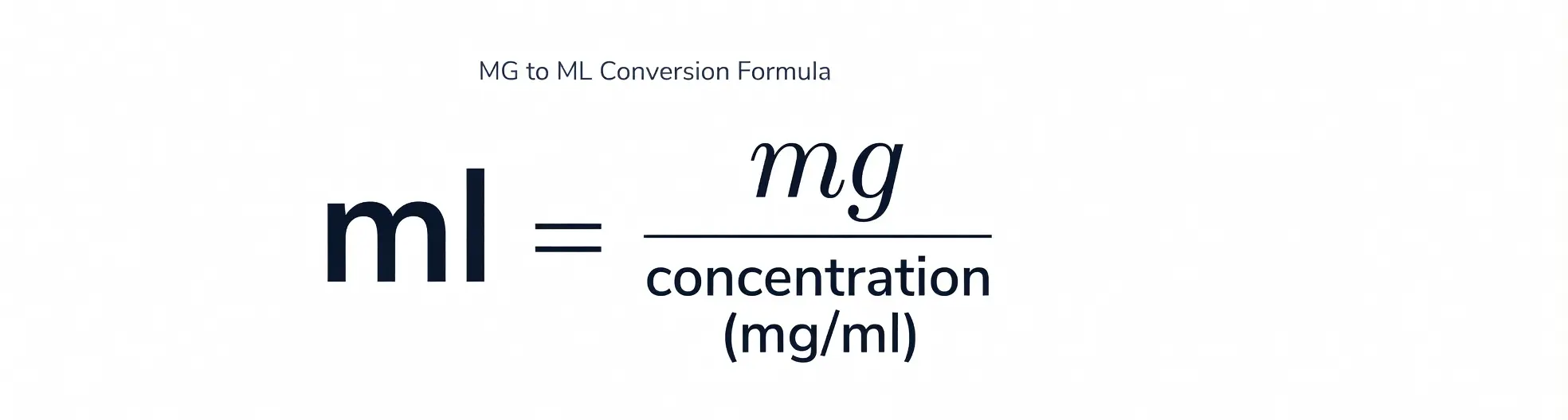 ML To MG & MG To ML Calculator